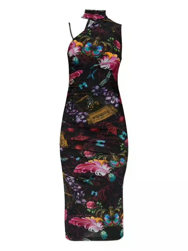 Versace Floral-print Midi Dress