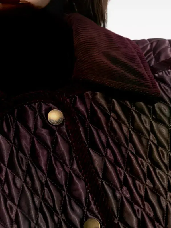 Burberry Cropped Quilted Floriston Jacket - Red