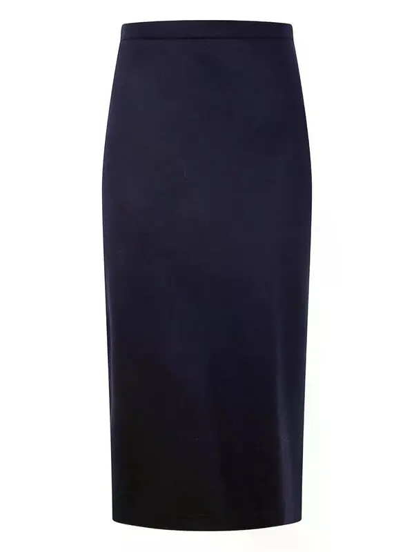 Harris Wharf London Wool Straight Skirt - Blue