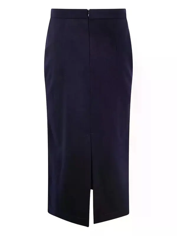 Harris Wharf London Wool Straight Skirt - Blue
