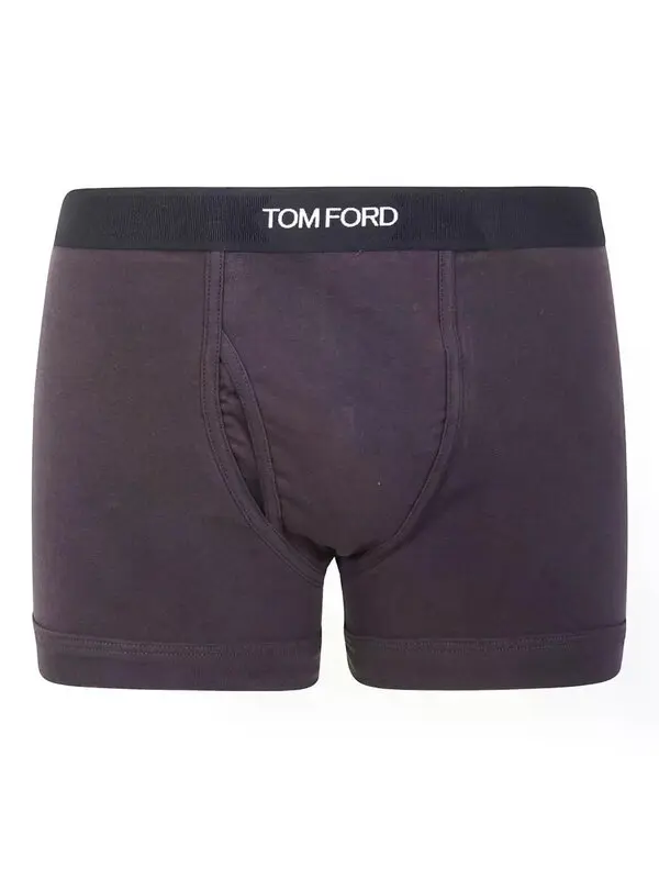 TOM FORD Logo-detail Cotton Boxer Shorts - Brown