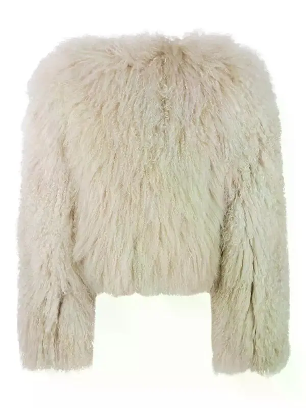 DRHOPE Curly-pile Cropped Jacket - Neutrals