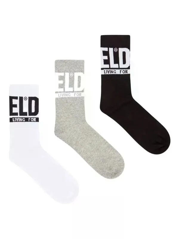 Diesel Logo Socks Pack Of Three - Black