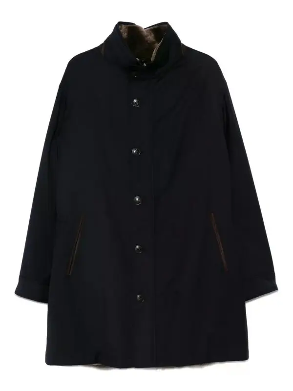 MANZONI 24 Button-fastening Velvet-collared Coat