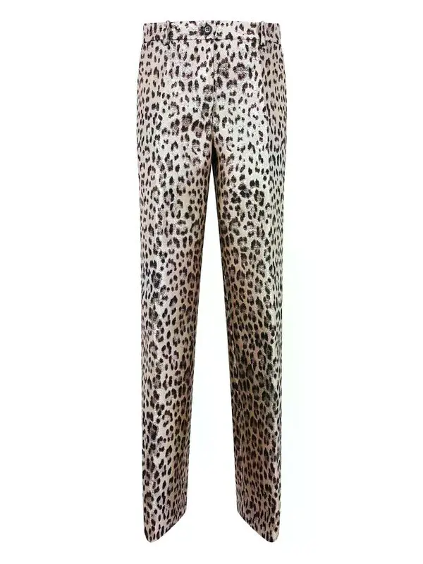 P.a.r.o.s.h Leopard-print Straight Leg Trousers