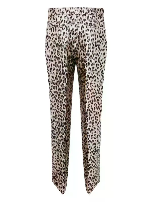 P.a.r.o.s.h Leopard-print Straight Leg Trousers