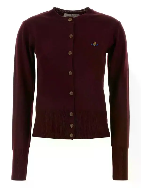 VIVIENNE WESTWOOD Orb-embellished Virgin Wool Cardigan - Red