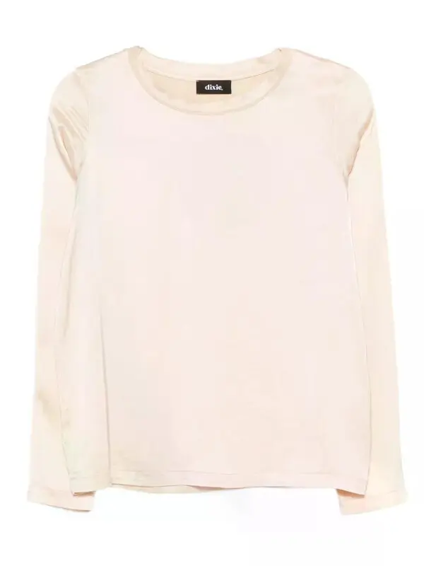 Dixie Long-sleeve Satin T-shirt - Neutrals