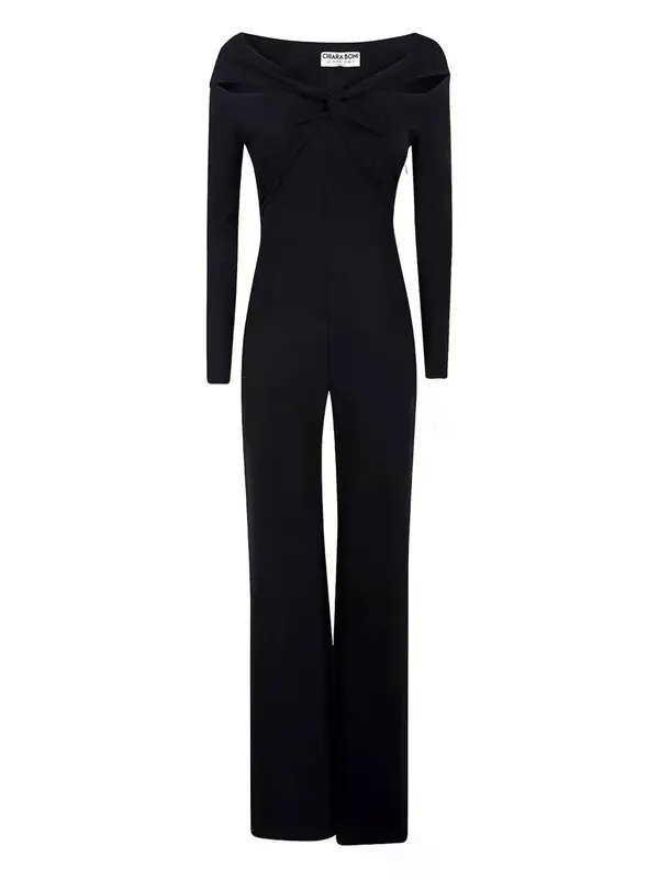 Chiara Boni La Petite Robe Twist-neck Jumpsuit - Black