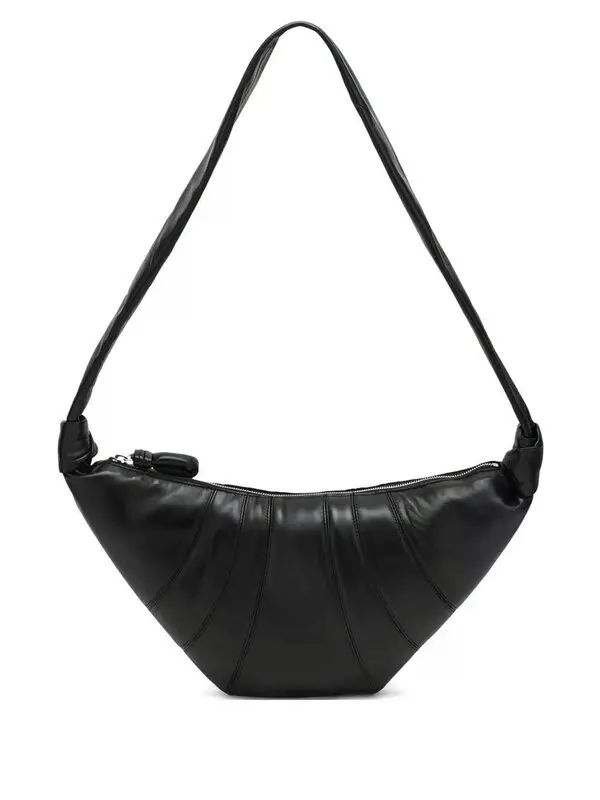 LEMAIRE Medium Croissant Leather Shoulder Bag - Black