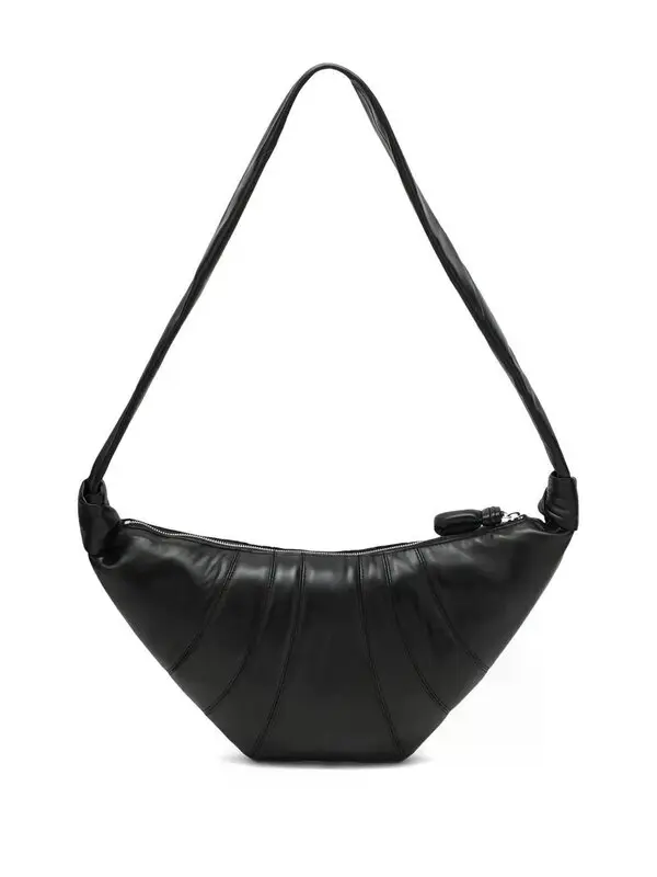 LEMAIRE Medium Croissant Bag In Leather - Black