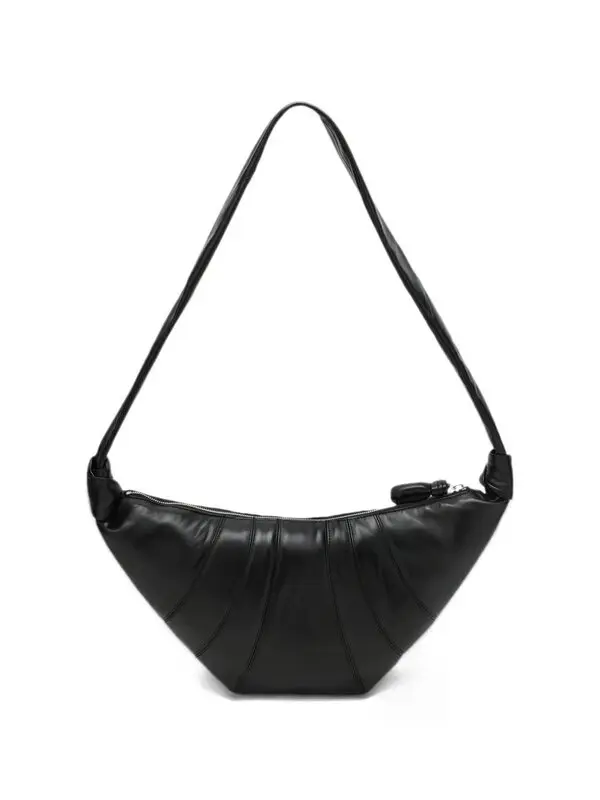 LEMAIRE Medium Croissant Bag In Leather - Black