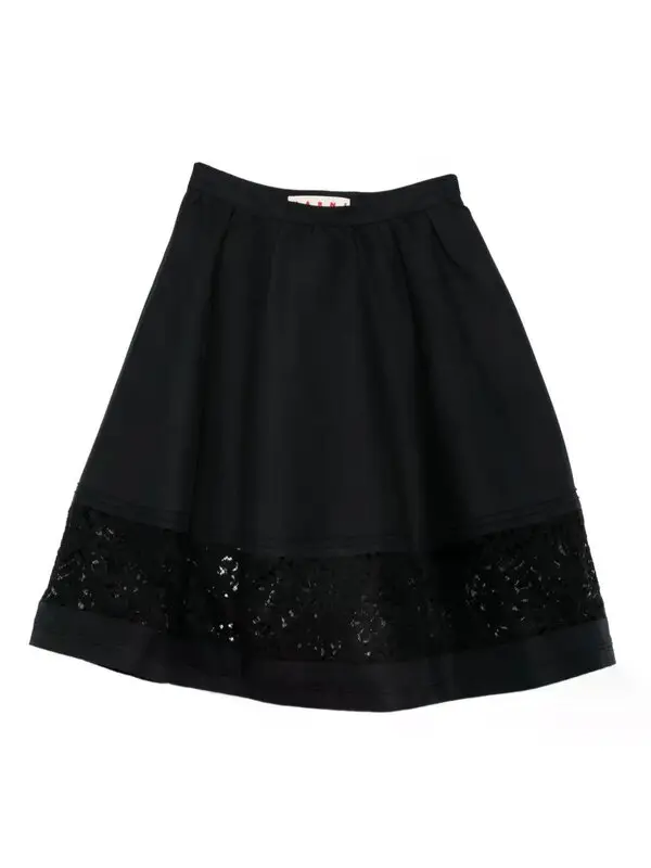 Marni Embellished Cotton Flared Skirt