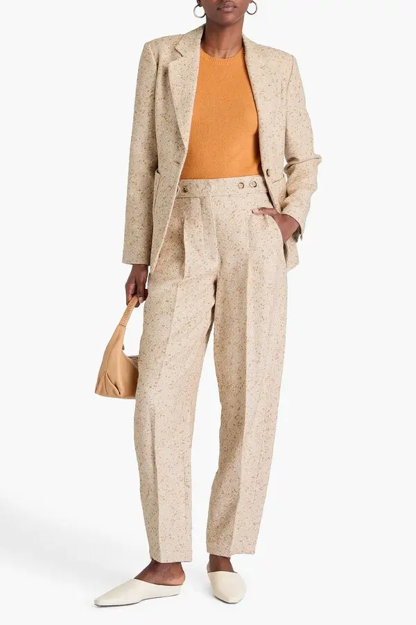 JOSEPH Timothy Bouclé-tweed Tapered Pants