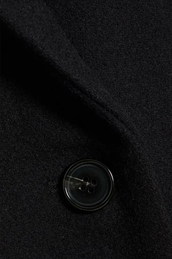 Theory Double-breasted Wool-felt Coat - Black