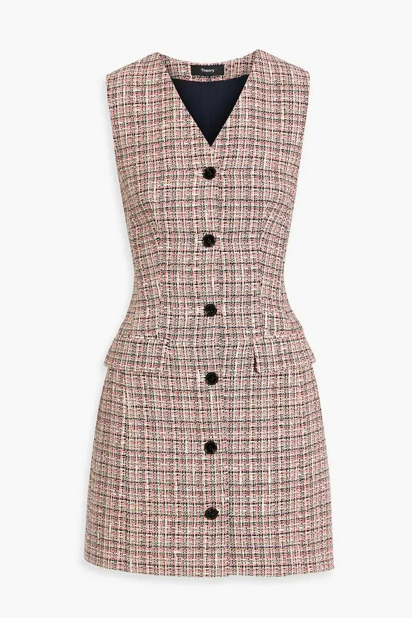 Theory Cotton-blend Tweed Mini Dress