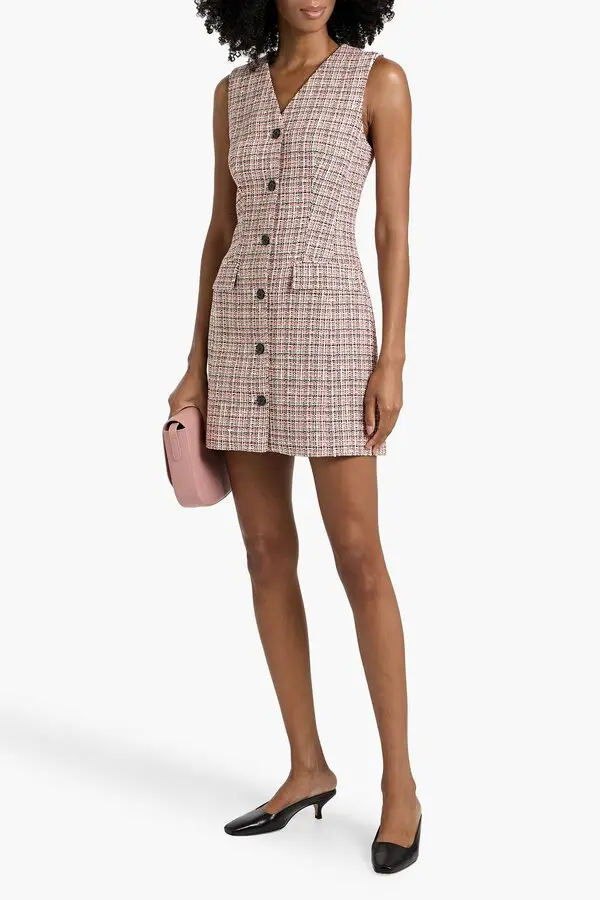 Theory Cotton-blend Tweed Mini Dress