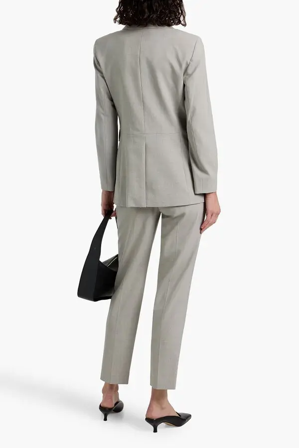 Theory Wool-blend Tapered Trousers - Light Gray
