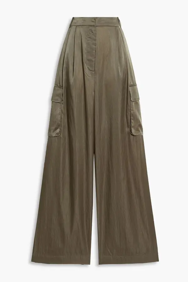 Tibi Stella Pleated Wide-leg Pants