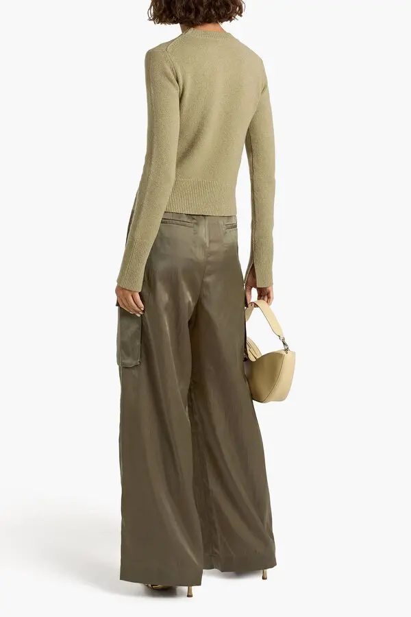 Tibi Stella Pleated Wide-leg Pants