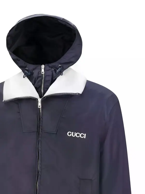Gucci Logo-detail Jacket With Attached Hood