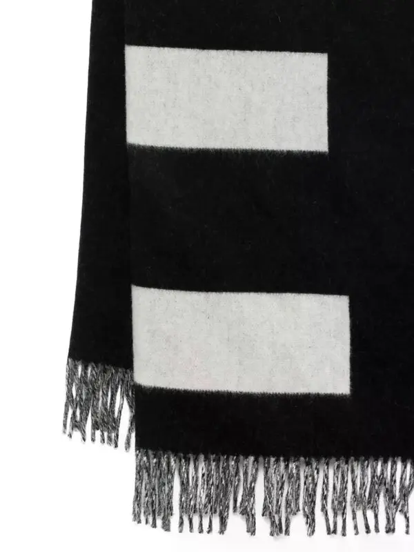 ÉTUDES STUDIO Stripe-pattern Fringed Scarf