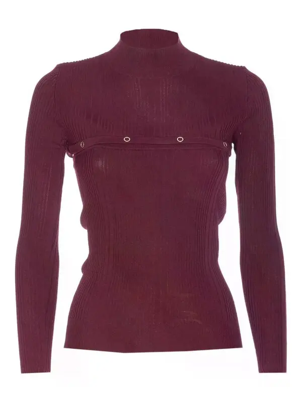 Patrizia Pepe Ribbed Mock-neck Top