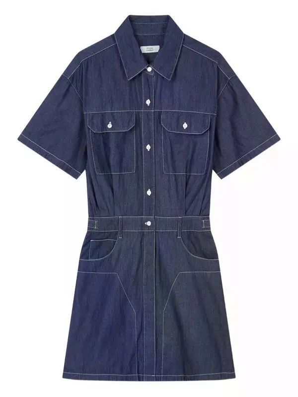 STUDIO TOMBOY Pockets Short-sleeve Jumpsuit - Blue