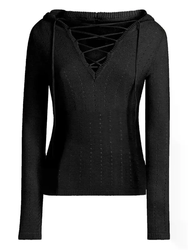 Etro Lace-up Hooded Sweater