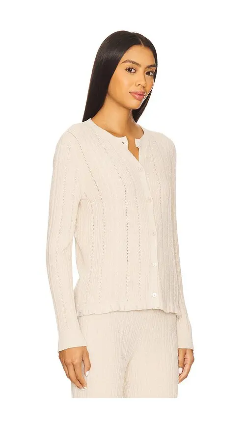 Barefoot Dreams Cozychic Ultra Lite Cable Knit Cardigan With Ruffle