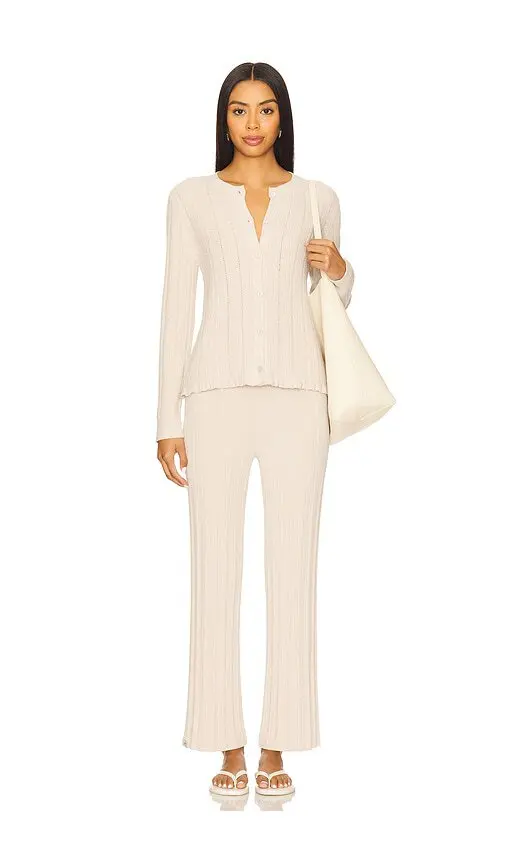 Barefoot Dreams Cozychic Ultra Lite Cable Knit Cardigan With Ruffle