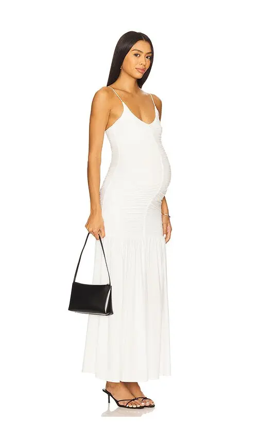 Bumpsuit Shirred Drop Waist Maxi Dress In Ivory - 25% Off | Editorialist