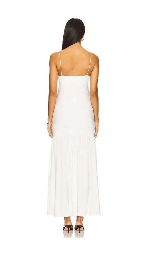 Bumpsuit Airbruh Shirred Drop Waist Maxi Dress In Ivory - 25% Off |  Editorialist