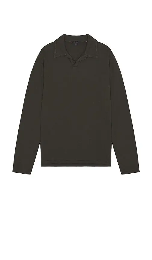 Vince Long Sleeve Johnny Polo In Brown