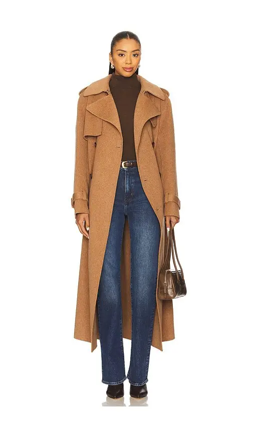 Simkhai Rumi Belted Long Coat - Camel