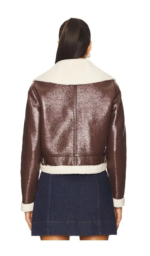 Alice + Olivia Isaiah Faux Shearling Aviator Jacket