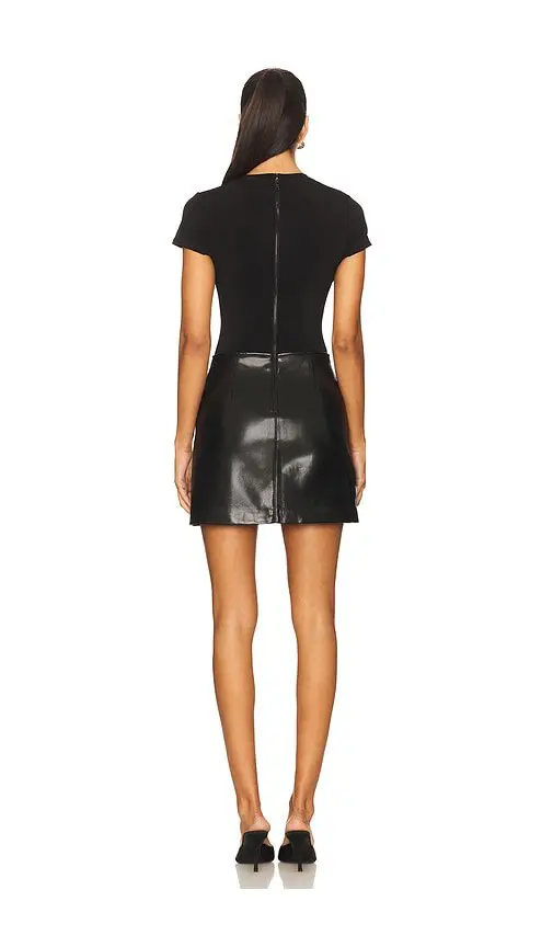 a line faux leather dress Zola | Burgundy Faux Leather Bandeau Midi Dress main image 0