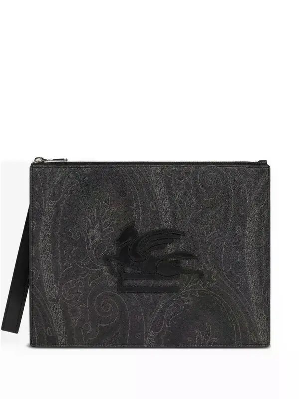 Etro Paisley-pattern Clutch - Black