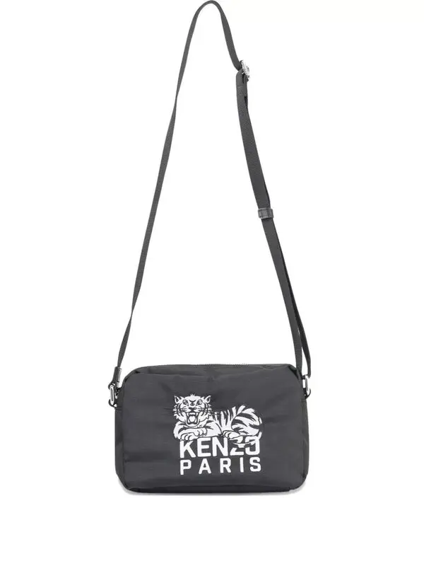 Kenzo Tiger Embroidered Messenger Bag - Black