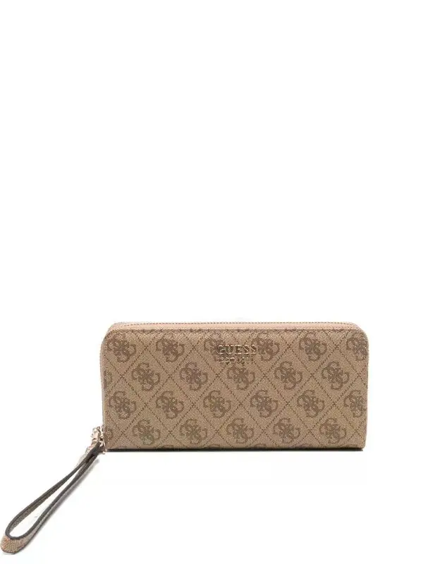 Guess Logo-plaque Zip-around Wallet - Neutrals