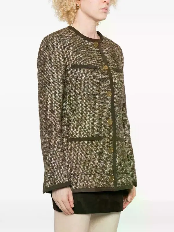 GOLDEN GOOSE Tweed Pocketed Jacket - Brown