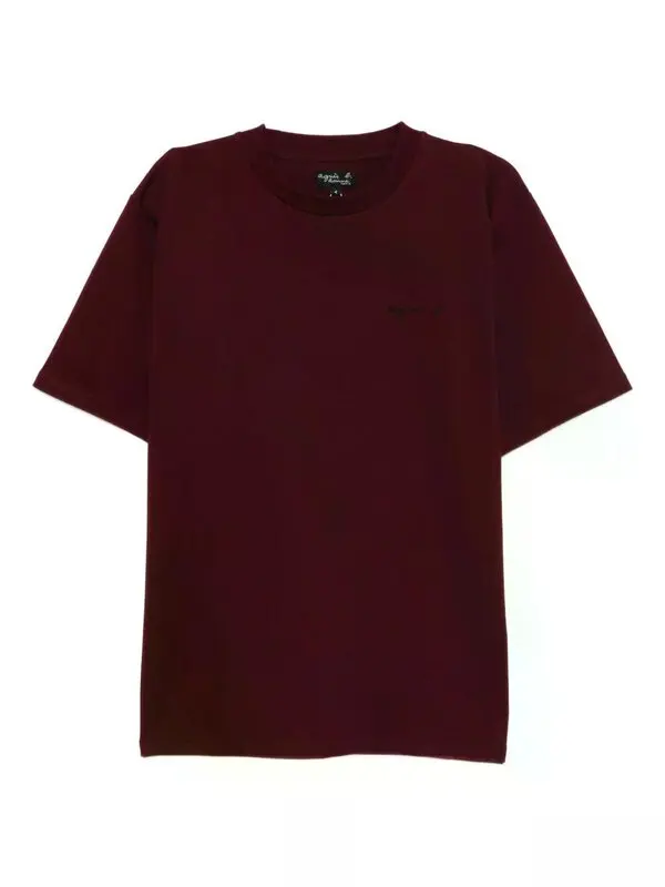 AGNES B. Logo-embroidered T-shirt - Red
