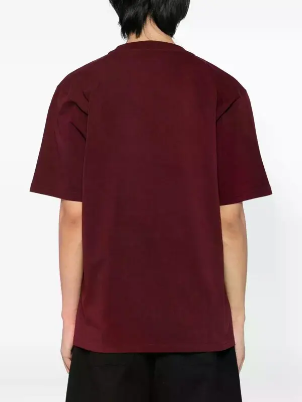 AGNES B. Logo-embroidered T-shirt - Red