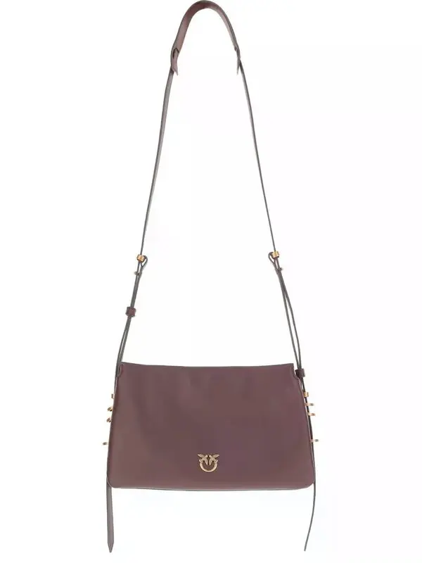 Pinko Logo-detail Calfskin Crossbody Bag - Red