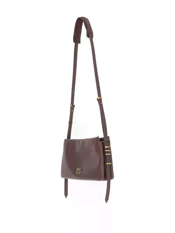 Pinko Logo-detail Calfskin Crossbody Bag - Red