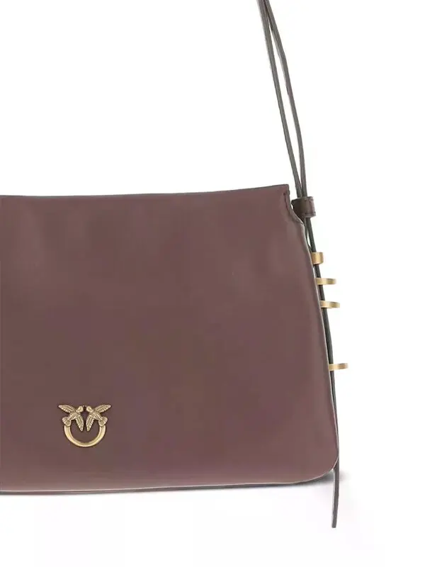 Pinko Logo-detail Calfskin Crossbody Bag - Red