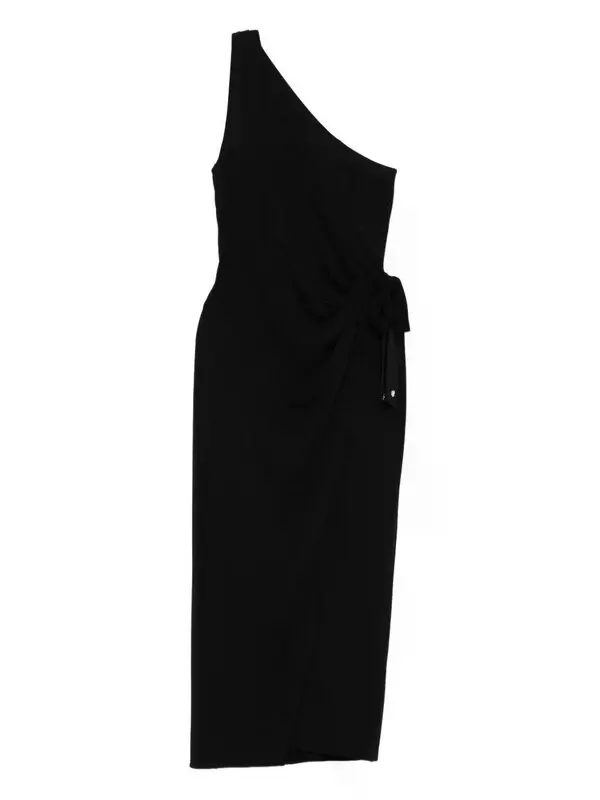 Amiri One-shoulder Wrap Midi Dress
