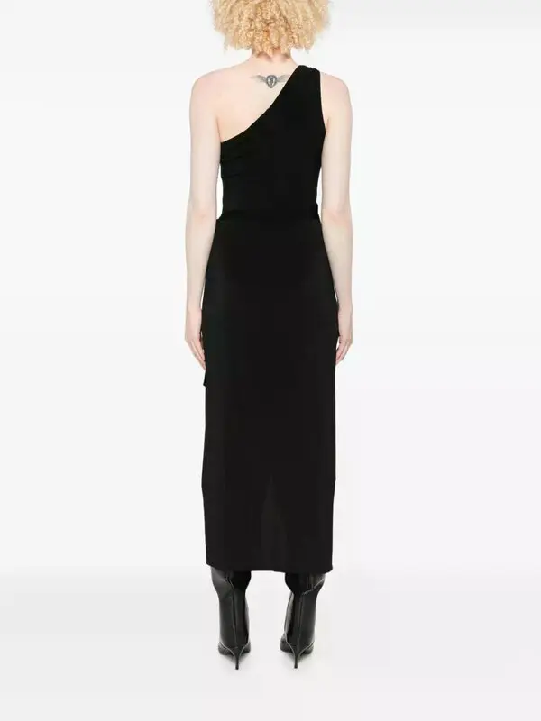 Amiri One-shoulder Wrap Midi Dress