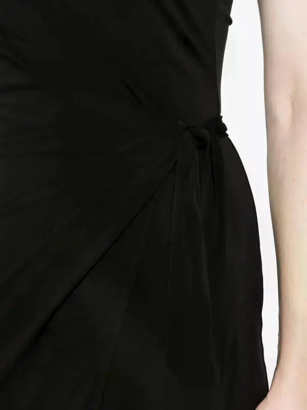 Amiri One-shoulder Wrap Midi Dress