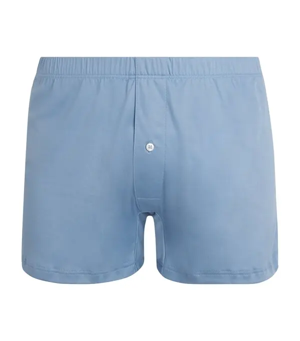 Zimmerli Stretch-cotton Boxer Shorts - Blue